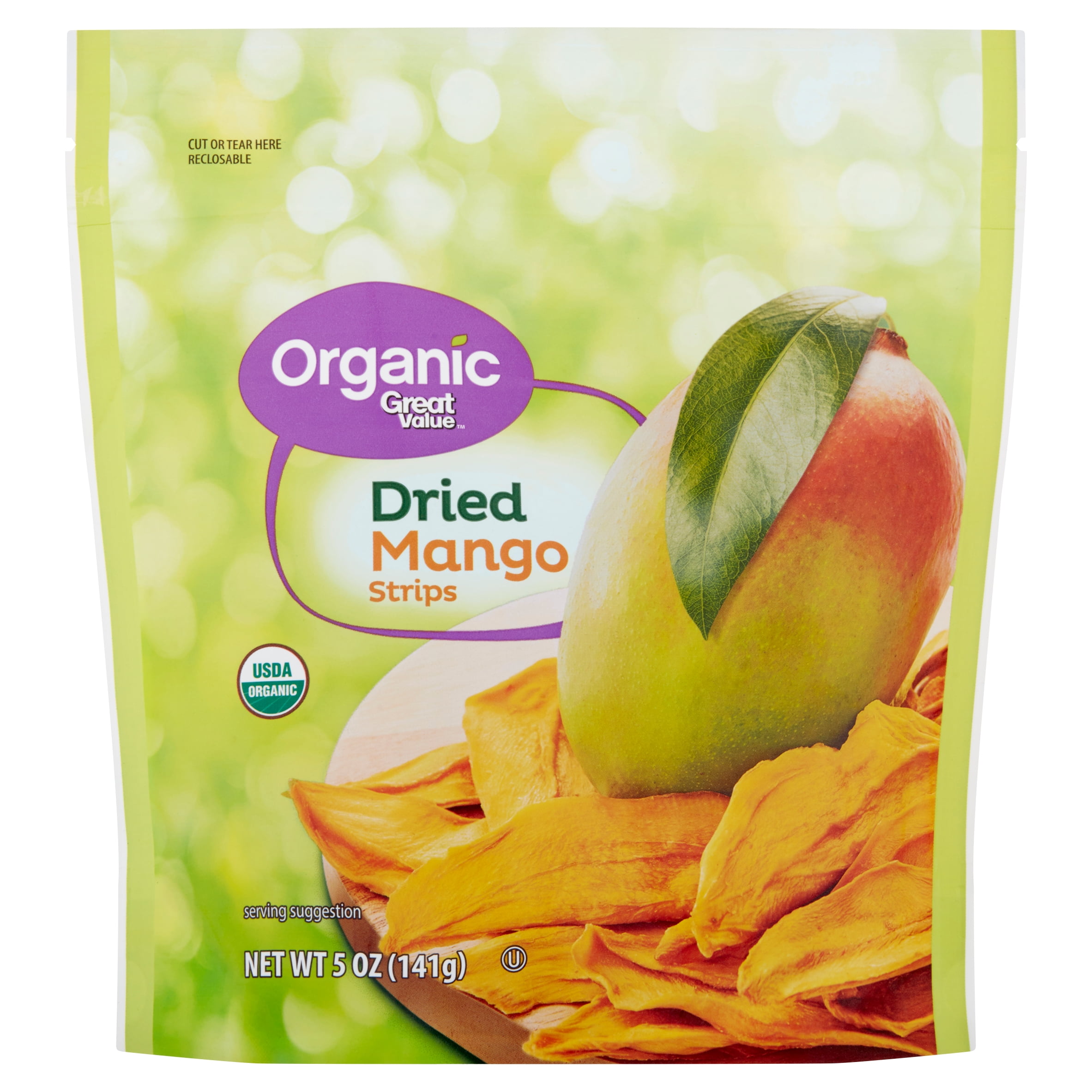 Great Value Organic Dried Mango Strips, 5 oz