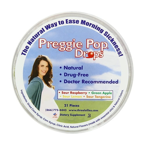 Three Lollies Preggie Pop Drops Assorted Sour Fruit Lozenges, 21 Ea