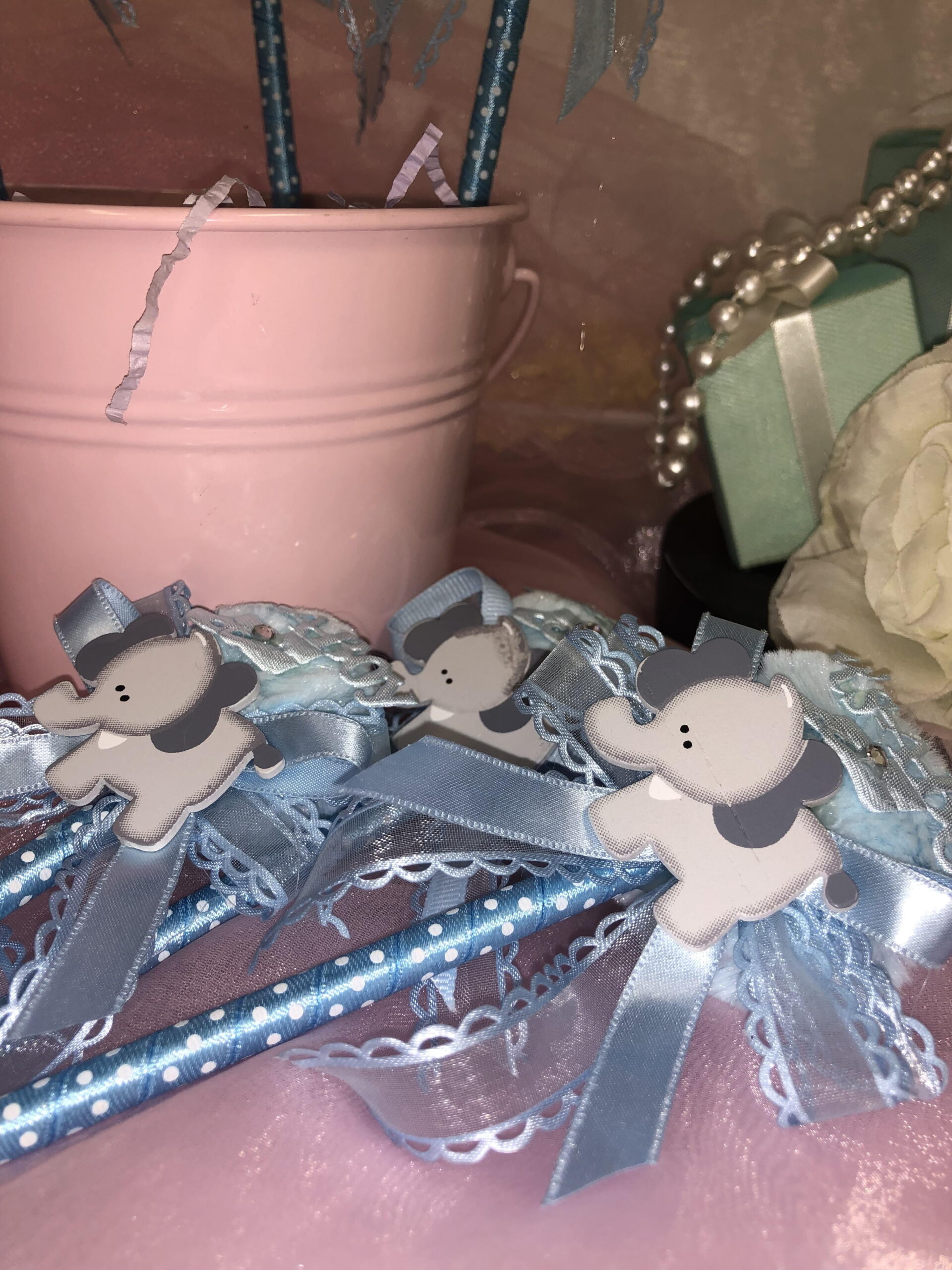 Charmed Baby Shower Elephant PomPom Pens Favors Blue/Gray It’s a Boy 12 ...