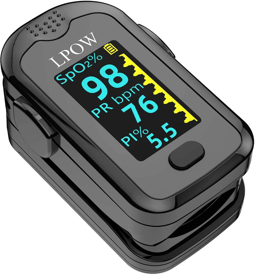LPOW Pulse Oximeter Fingertip, OLED Display, Blood Oxygen Saturation ...