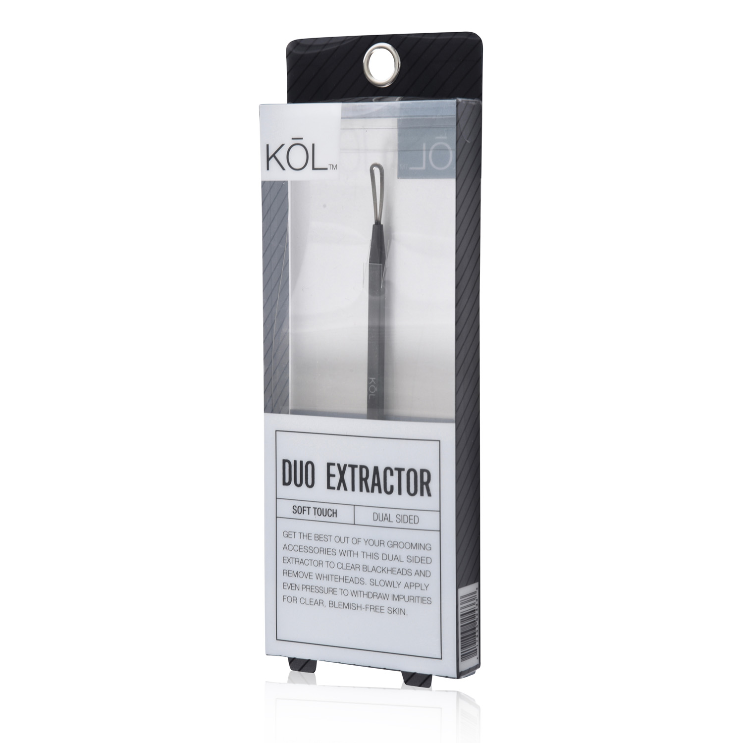 KOL Soft Touch Dual-Sided Blackhead and Whitehead Extractor, Gray