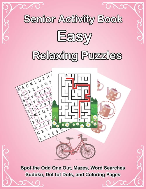 Senior Activity Book : Easy Relaxing Puzzles includes Spot the Odd One ...