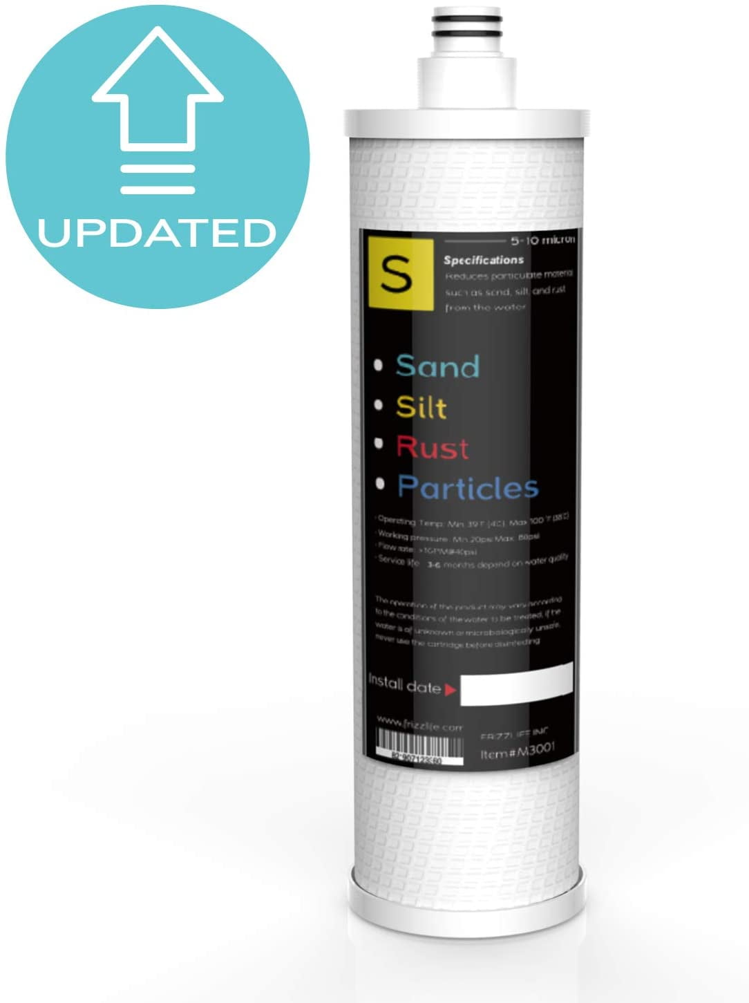 Frizzlife Updated M3001 Replacement Water Filter Cartridge (S),Remove ...