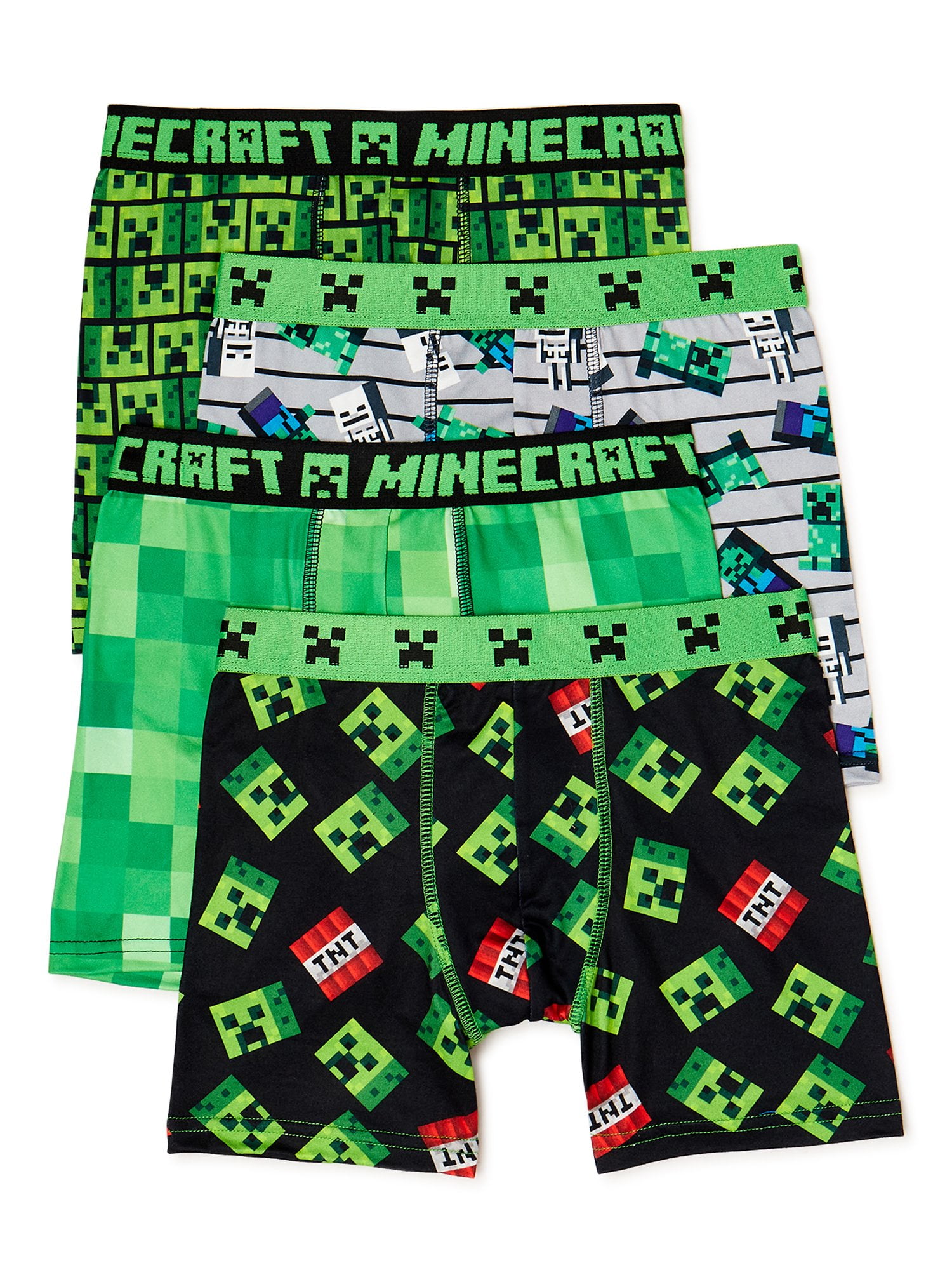 Boy’s Minecraft Creeper 4pk Boxer Brief, Size 4-14 – Totalhill.com ...