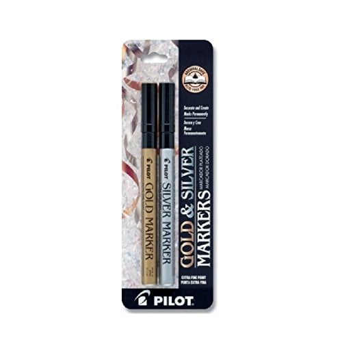Pilot Gold and Silver Metallic Permanent Paint Markers, Extra Fine ...