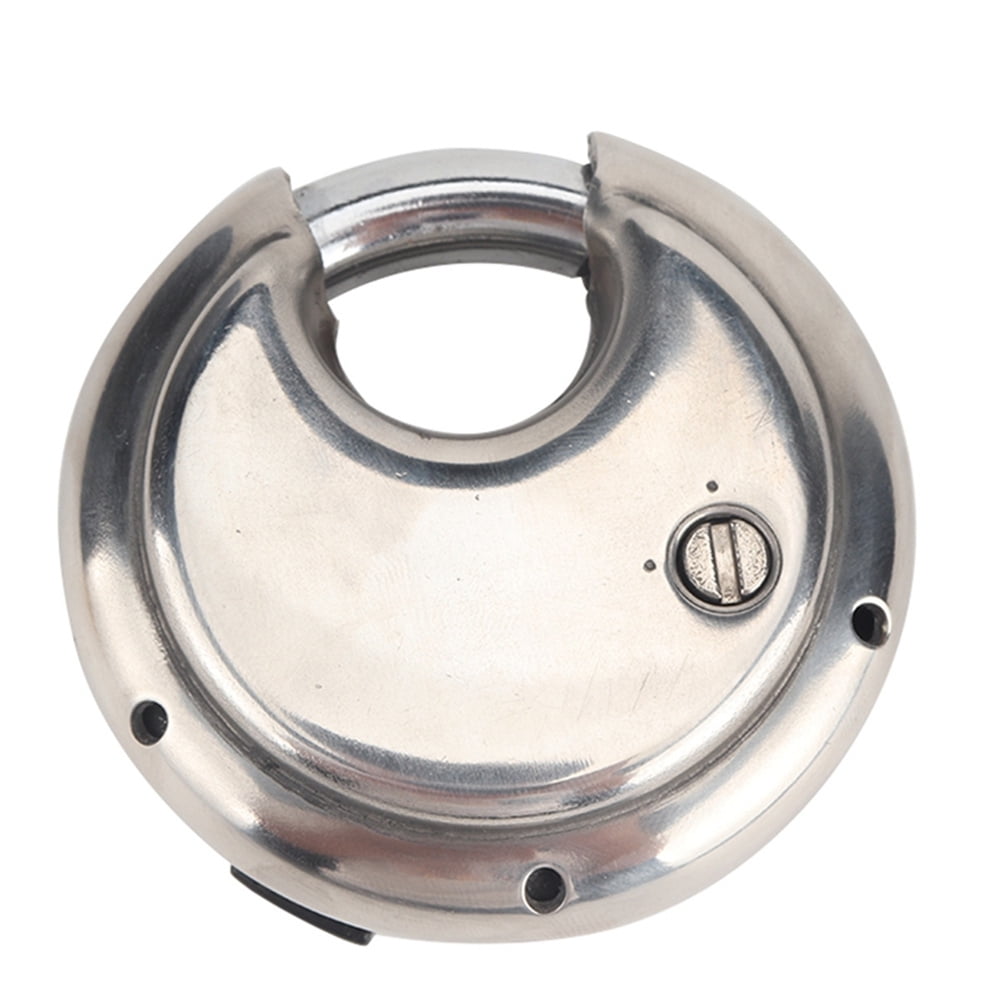 70mm 4-Digit Combination Disc Padlock Stainless Steel Round Lock ...