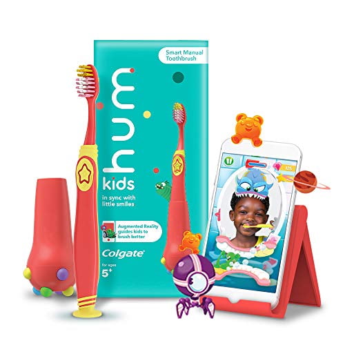 Hum by Colgate Smart Manual Kids Toothbrush Set for Ages 5+, Gaming ...