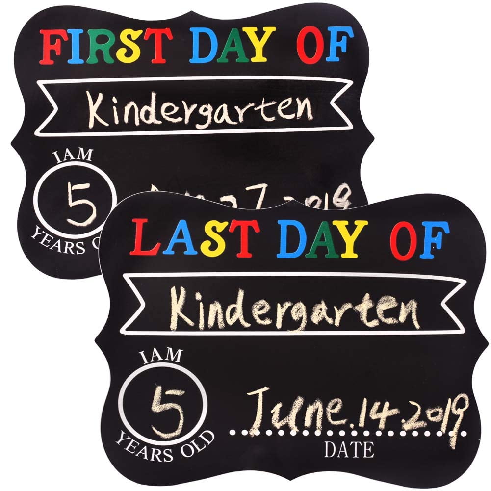 2 Pieces First and Last Day of School Photo Sharing Chalkboard Signs ...