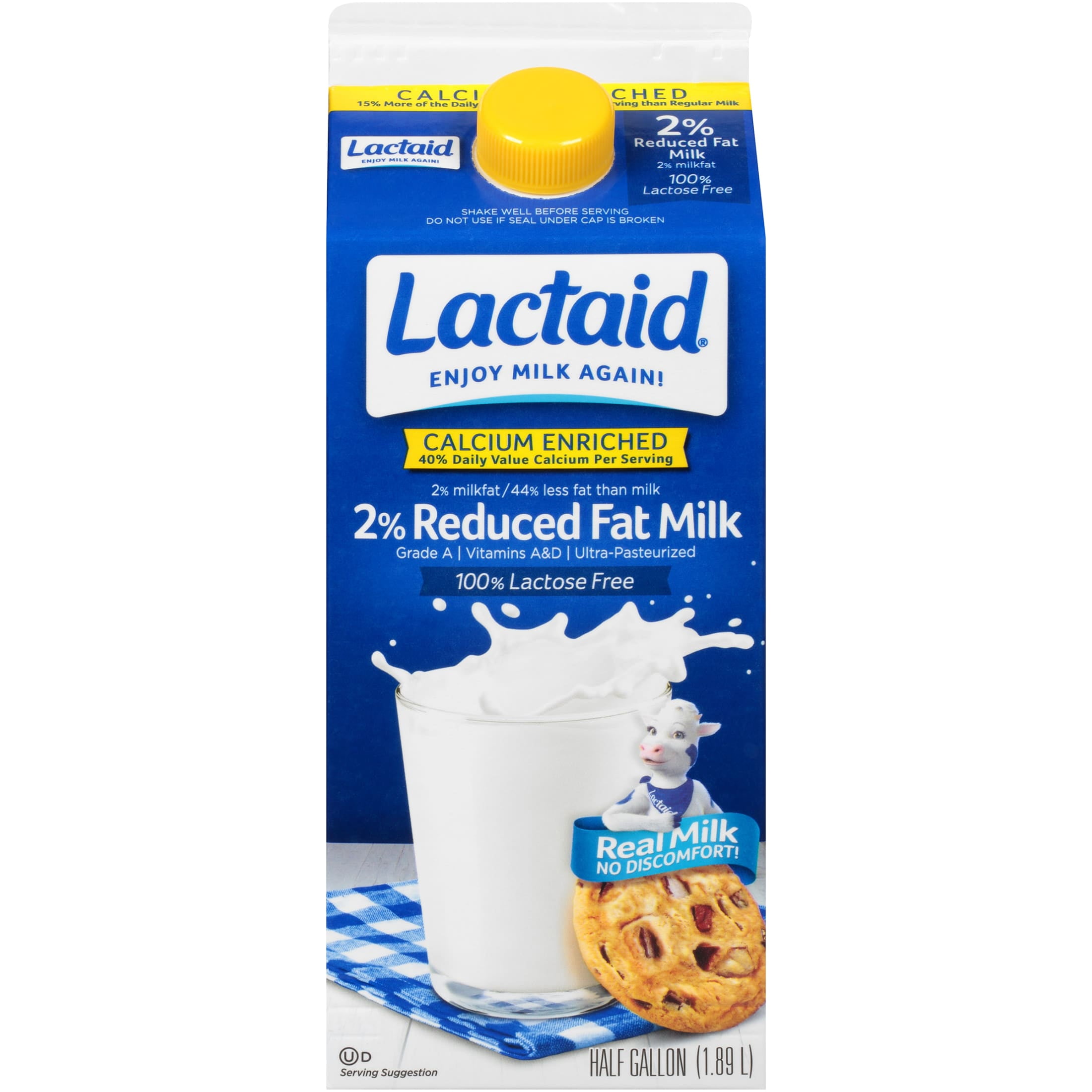Lactaid 100% Lactose Free 2% Reduced Fat Calcium Enriched Milk, Half ...
